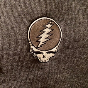 Embroidered GD Stealie Zipup Charcoal Grey Hoodie M-2X - Etsy