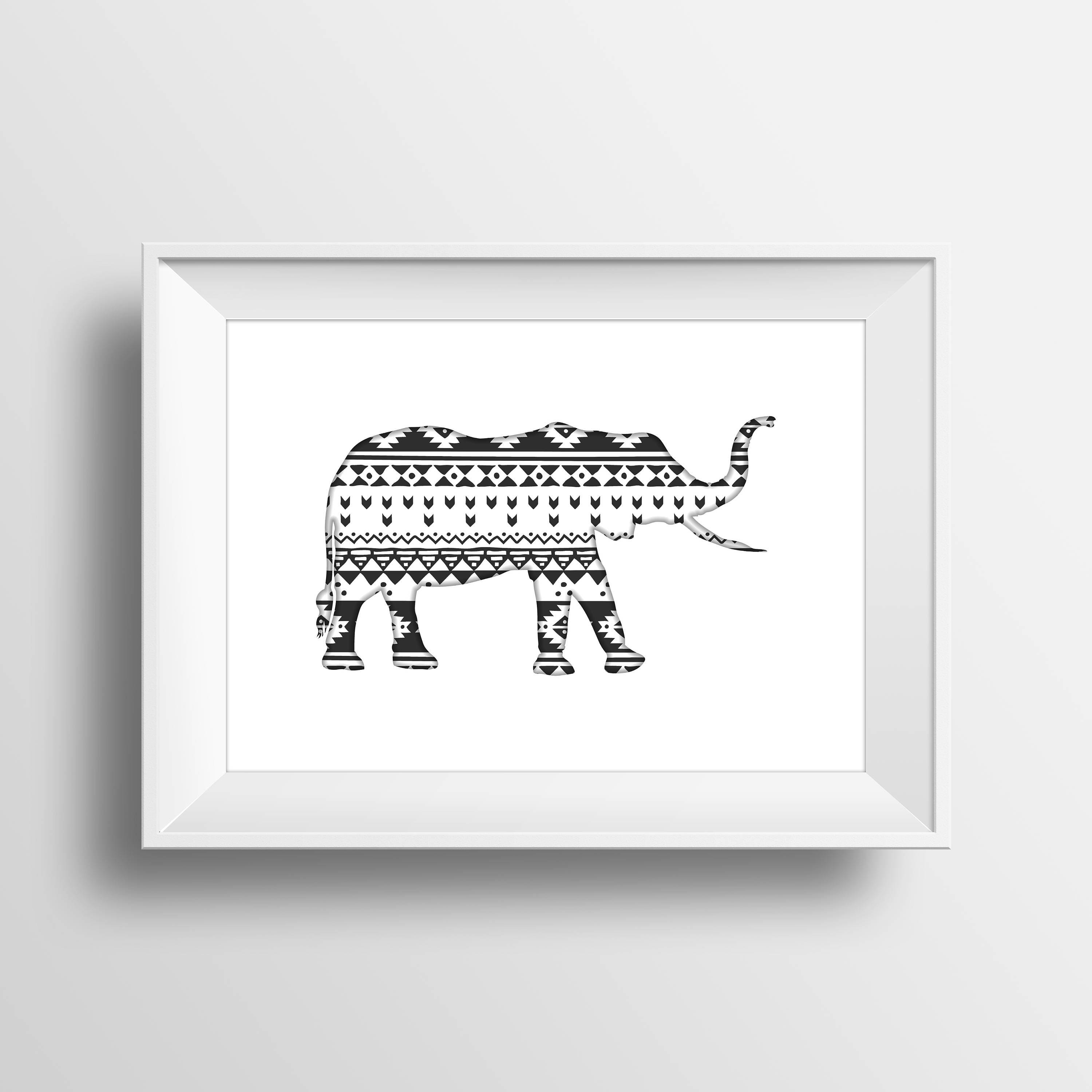 Aztec Elephant Drawing