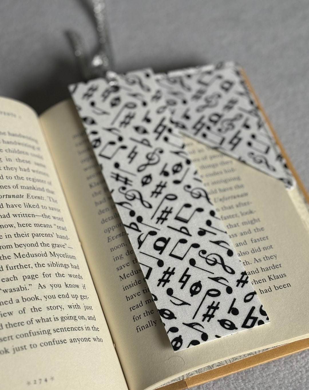 Musical Notes Corner Bookmark and Traditional Bookmark Set - Cotton ...
