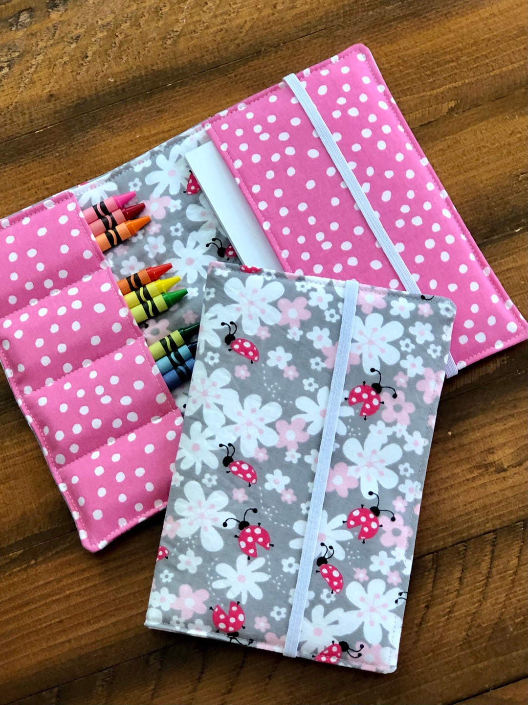 Ladybug Kids Travel Art Kit: Crayon Wallet & Scratch Pad - Etsy