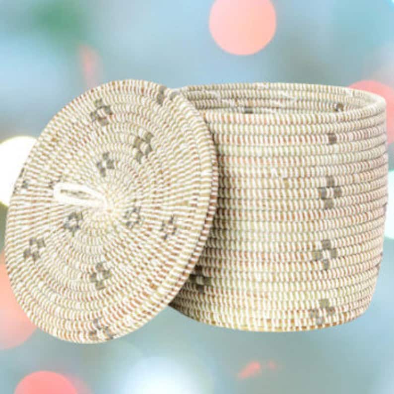 Woven Lidded Baskets Baskets With Lids Woven Storage Basket - Etsy UK