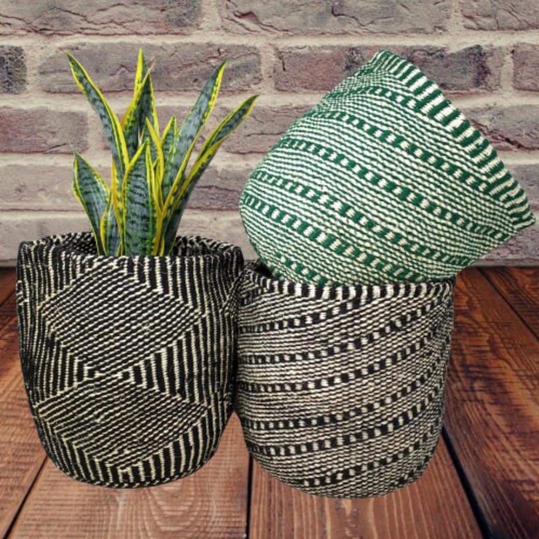 Handwoven Sisal Plant Basket: African Woven Planter (9x9 Inches) - Etsy ...