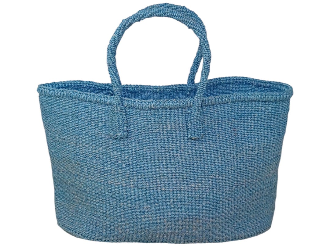 Handmade Sisal Tote Bag: Kenyan Woven Market Basket - Etsy