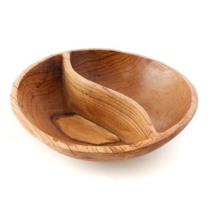 Wooden Snack Bowl, Small Wooden Bowl, Divided Wood Bowl, Wooden Bowl ...