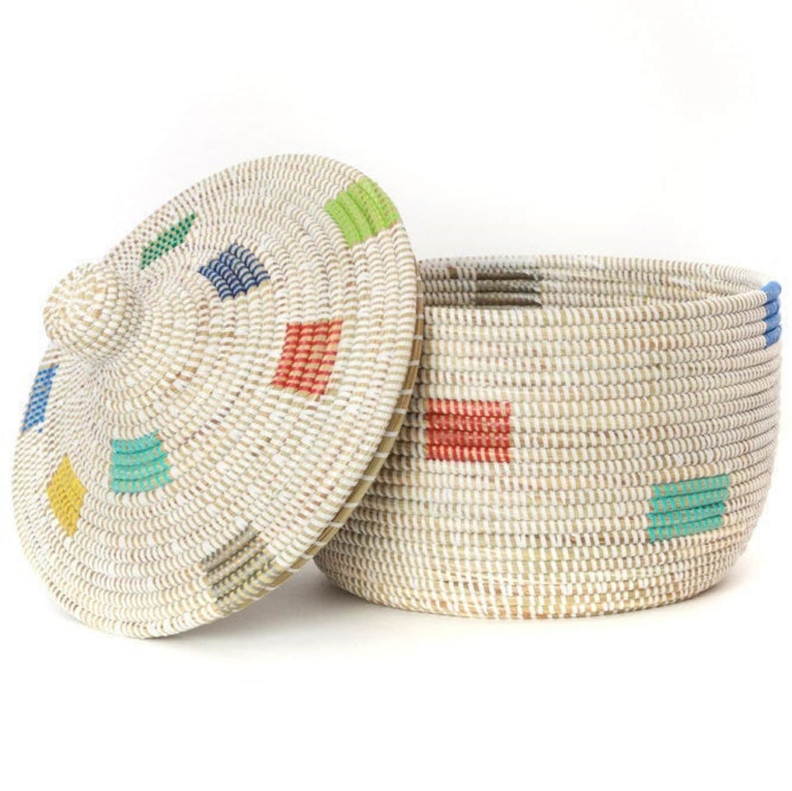 Baskets With Lids Basket Storage Woven Lidded Baskets - Etsy
