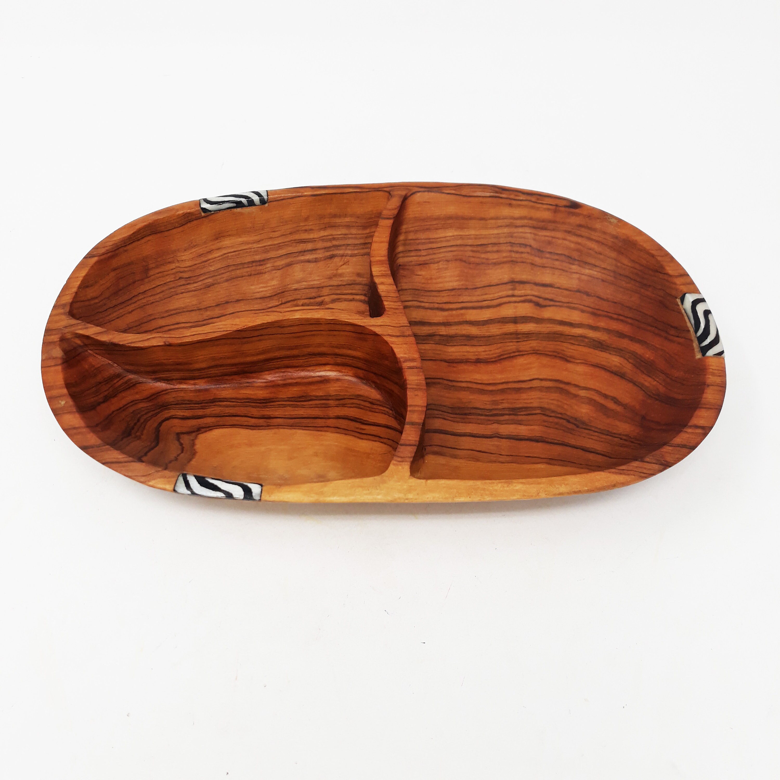 Wooden Snack Bowl Small Wooden Bowl Divided Wood Bowl | Etsy