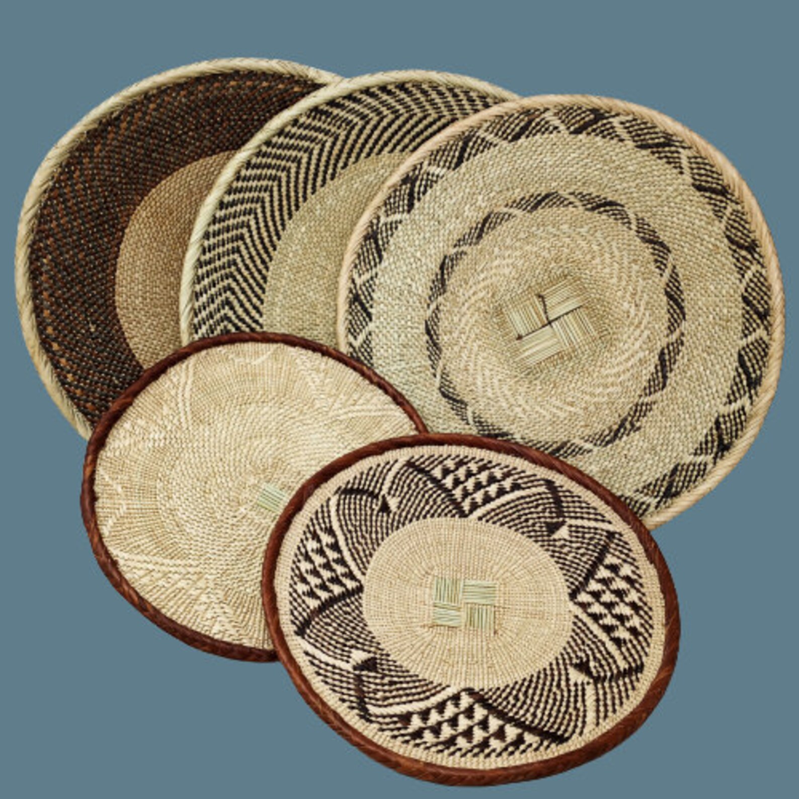 Set of 5 Tonga Basket African Wall Basket Woven Wall Basket - Etsy