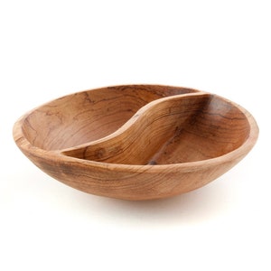 Wooden Snack Bowl, Small Wooden Bowl, Divided Wood Bowl, Wooden Bowl ...