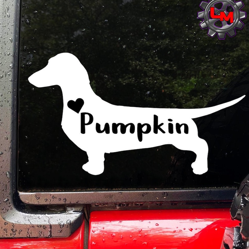 Red Dachshund Car Decal - Etsy
