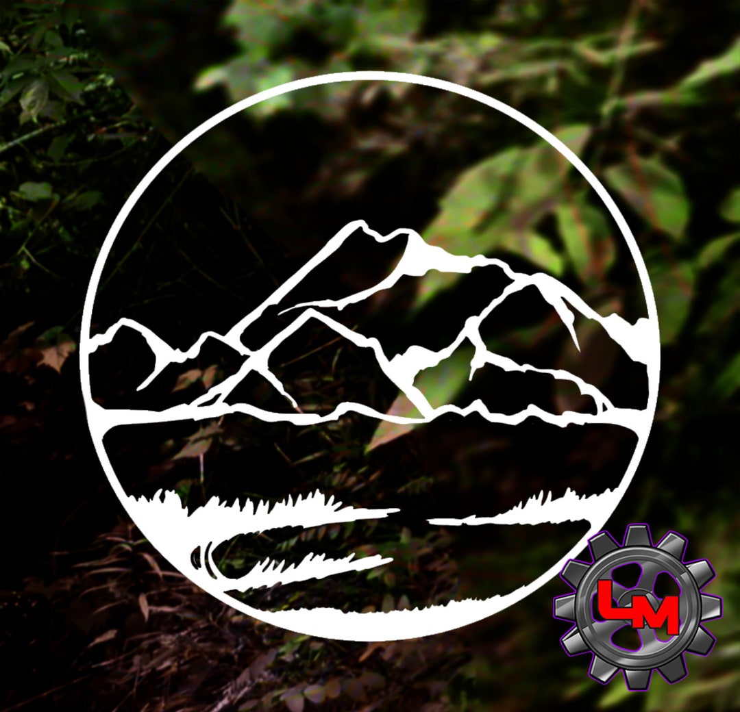 Nature Mountain and Vally Decal Sticker | Nature Decal | Mountain Decal ...