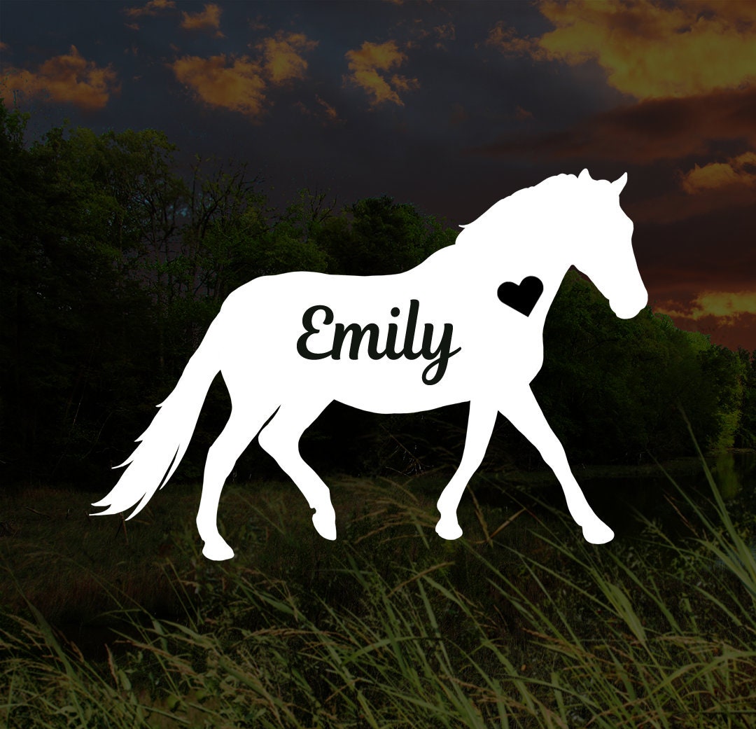 Custom Horse Vinyl Decal: Personalized Equestrian Sticker - Etsy
