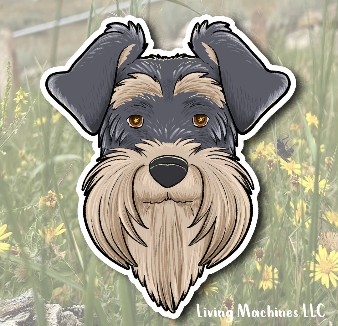 Schnauzer Dog Waterproof Sticker | Schnauzer Sticker | Dog Vinyl ...