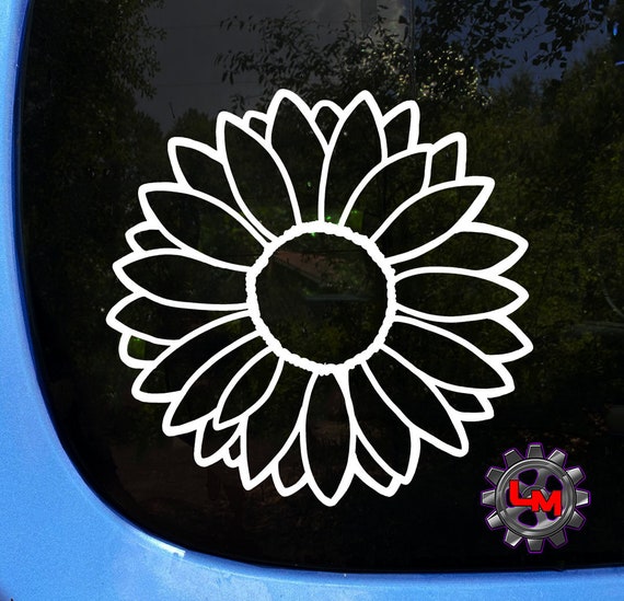 Sunflower Decal Sunflower Sticker Floral Decal Flower | Etsy