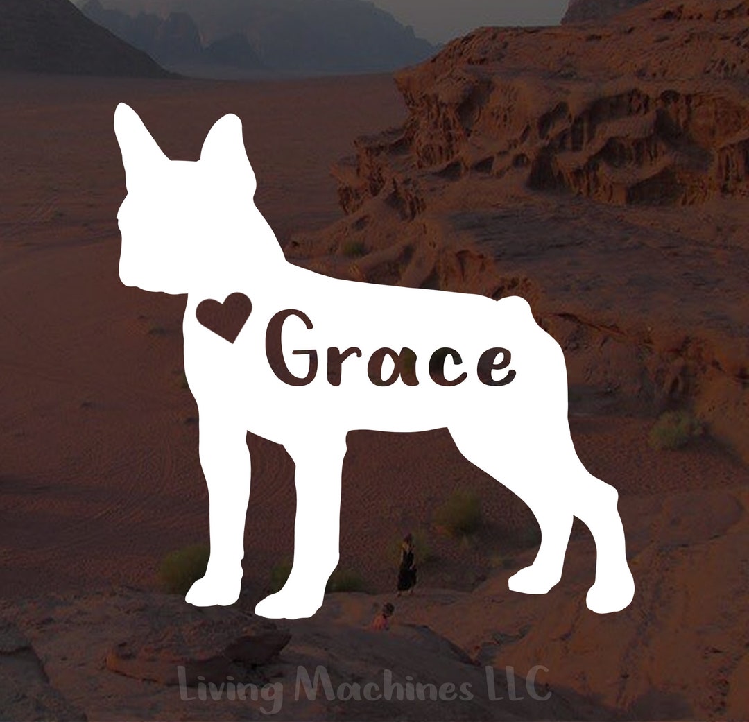 Boston Terrier Dog Decal | Custom Personalized Boston Terrier Decal ...