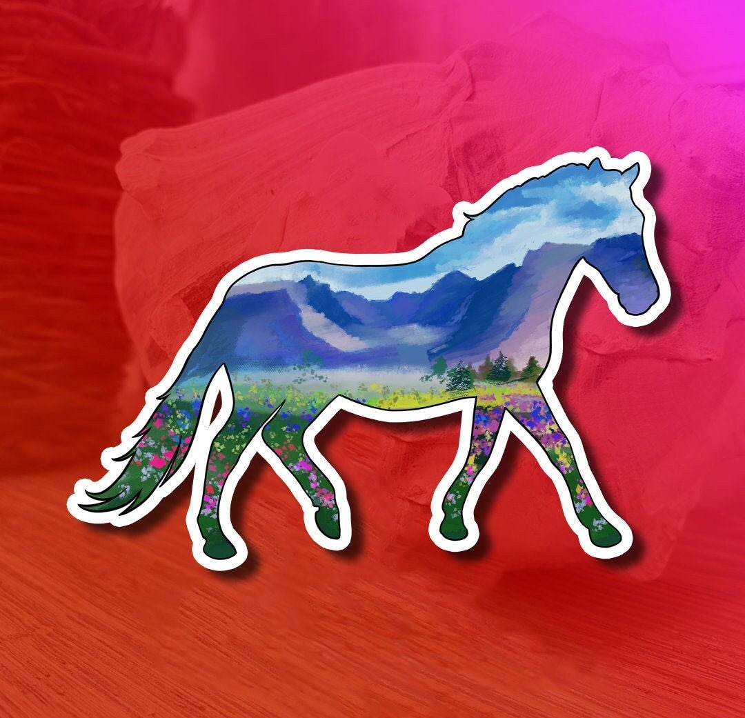 Horse Vinyl Sticker| Equestrian Sticker | Horse Lover | Nature Flower ...