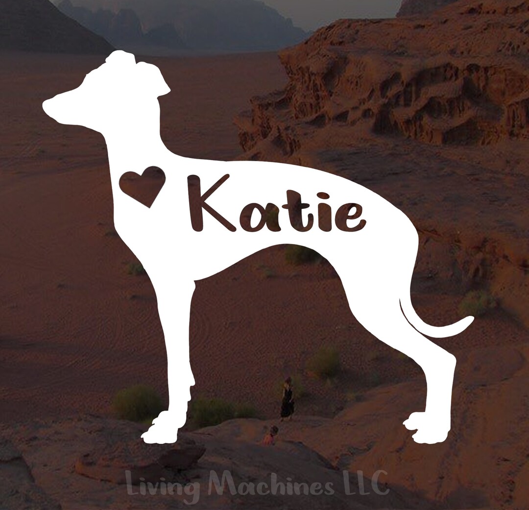 Personalized Whippet Dog Decal: Custom Name Vinyl Sticker - Etsy