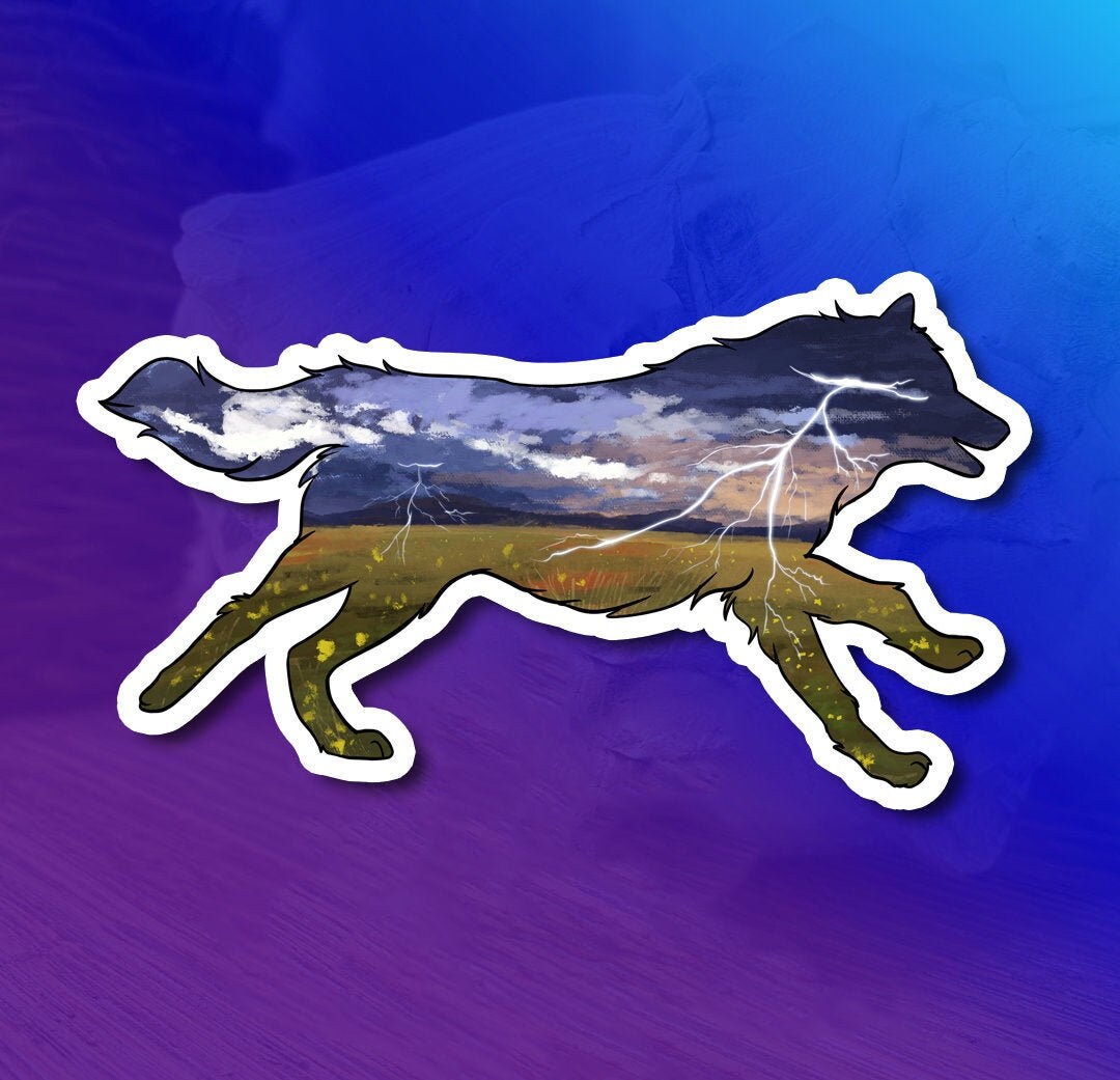 Running Wolf Vinyl Sticker: Weatherproof Dog Pet Decal - Etsy