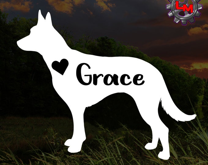 Working Kelpie on Board Car Window Sticker Australian Farmer Dog Barb ...