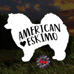 American Eskimo Decal | Eskie Decal | American Eskimo Vinyl Sticker ...
