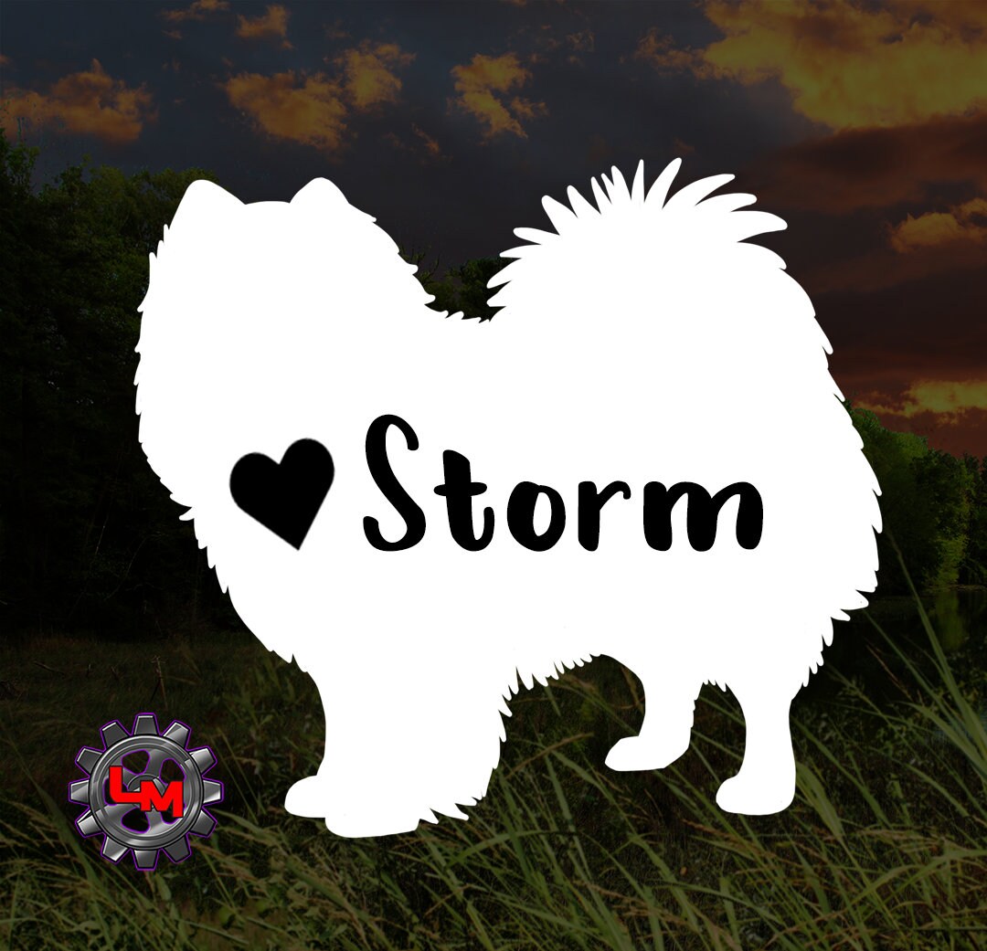 Personalized American Eskimo Decal: Custom Dog Name Vinyl Sticker - Etsy