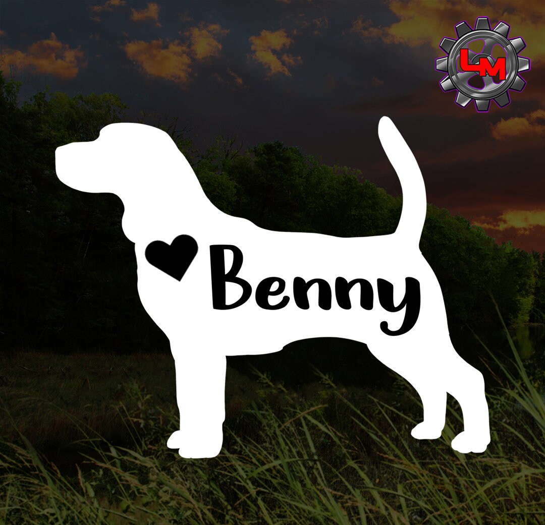 Personalized Beagle Dog Decal: Custom Vinyl Sticker - Etsy