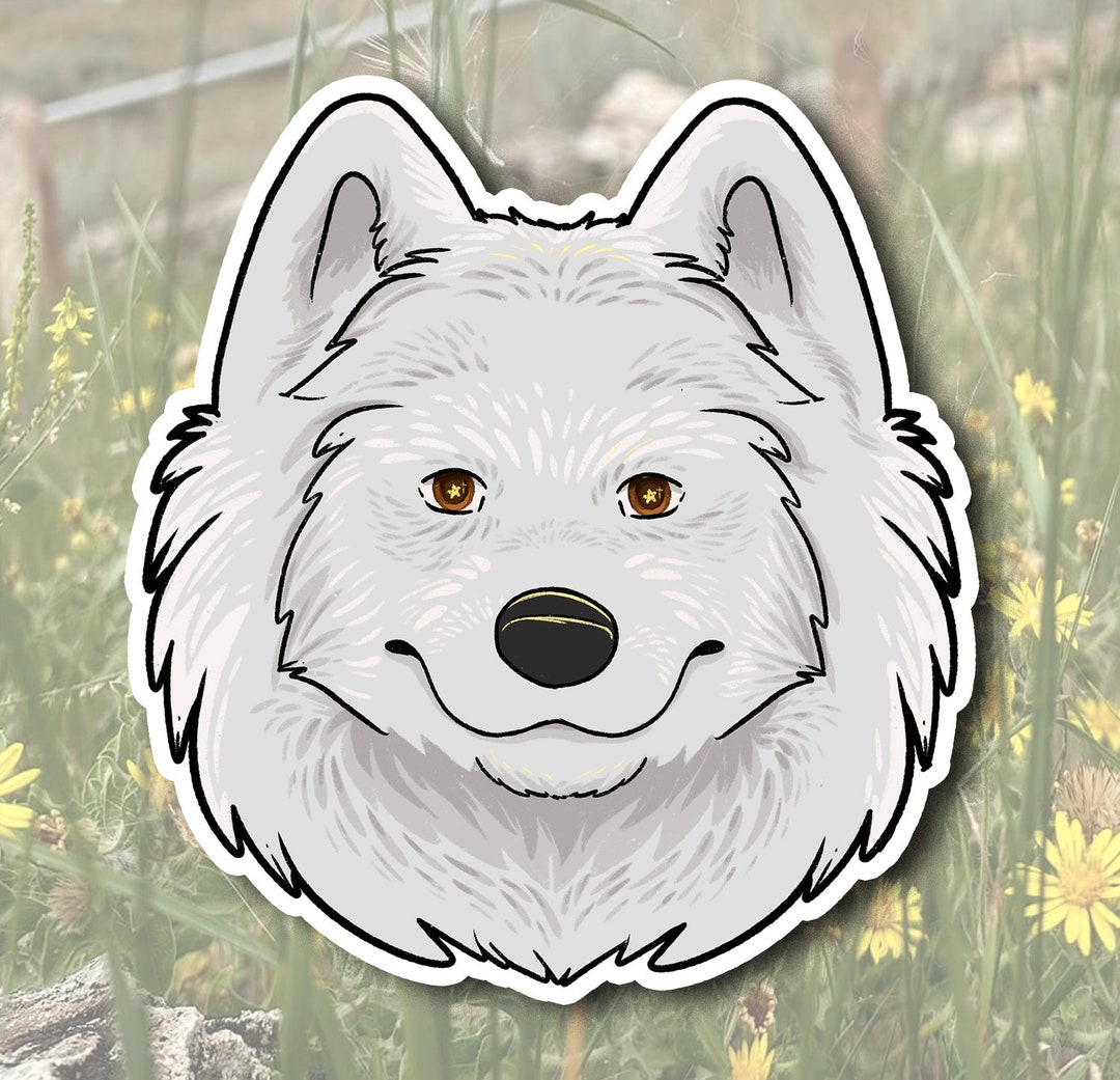 Samoyed Waterproof Sticker | Samoyed Dog Face Sticker | Dog Vinyl ...