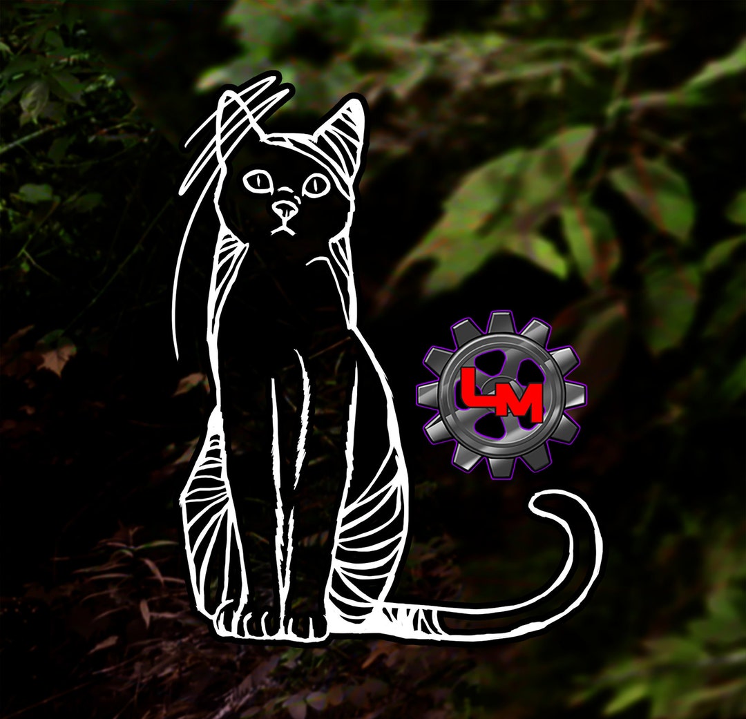 Artistic Cat Vinyl Decal: Stylized Car/laptop Sticker - Etsy