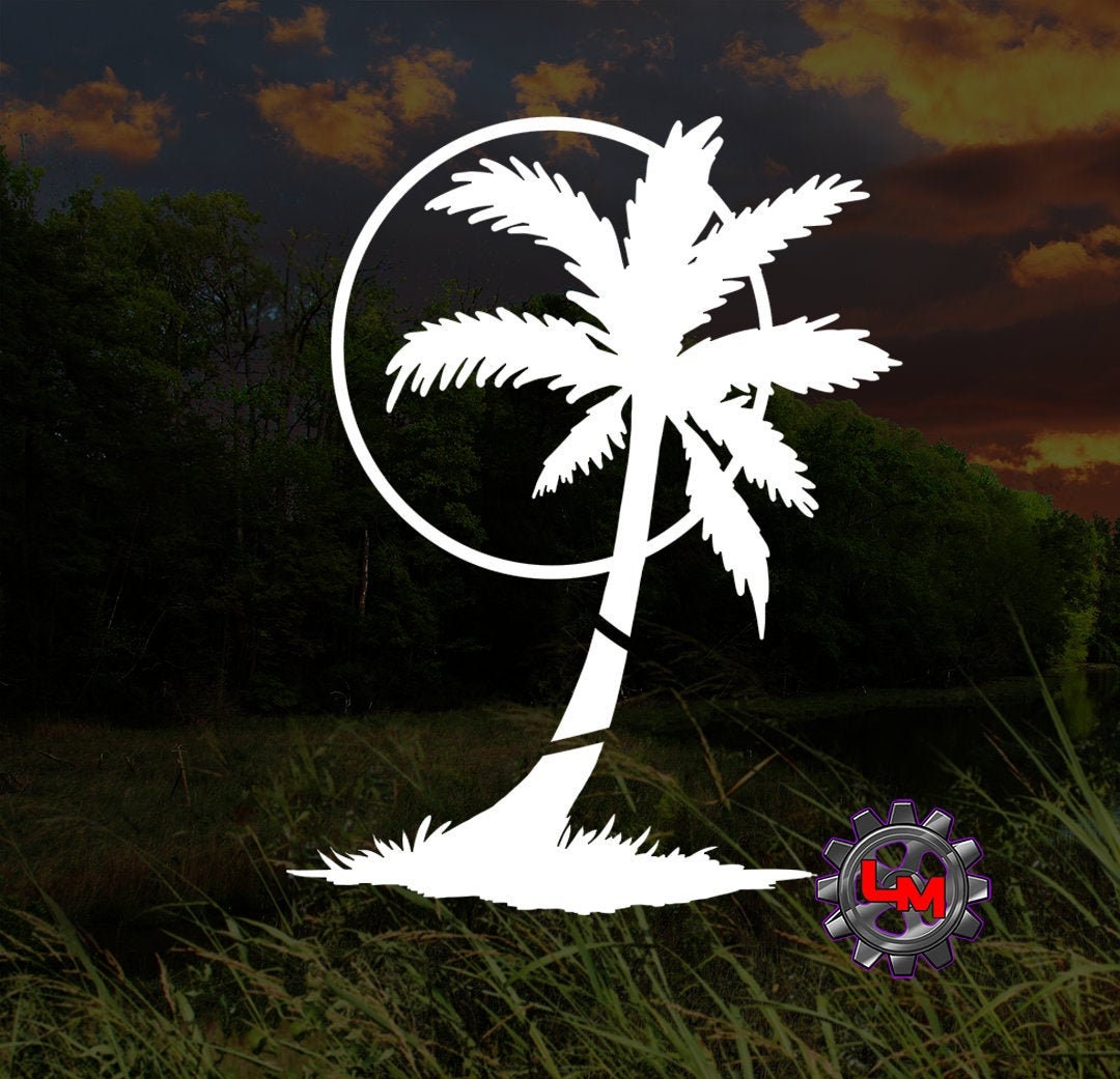 Tropical Palm Tree Decal: Car, Laptop, Tumbler Sticker - Etsy