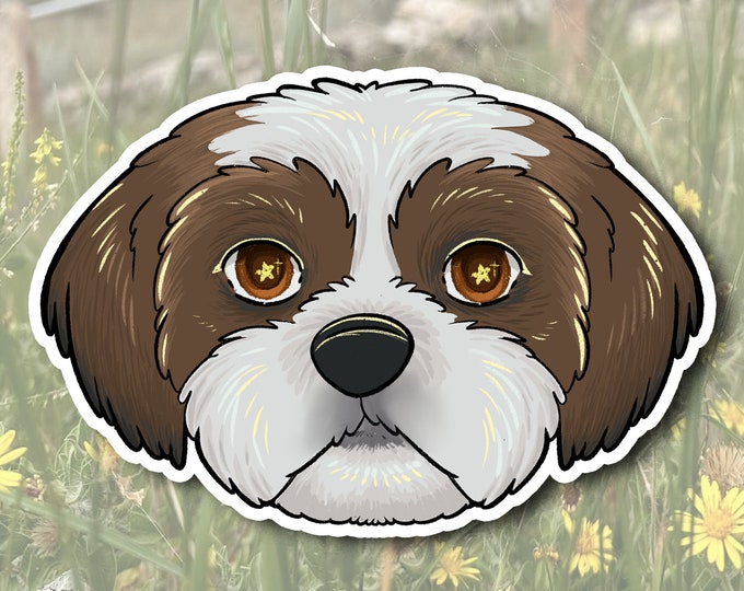 Shih Tzu Sticker, Shih Tzu Decal, Cute Shih Tzu Decal, Cute Shih Tzu ...