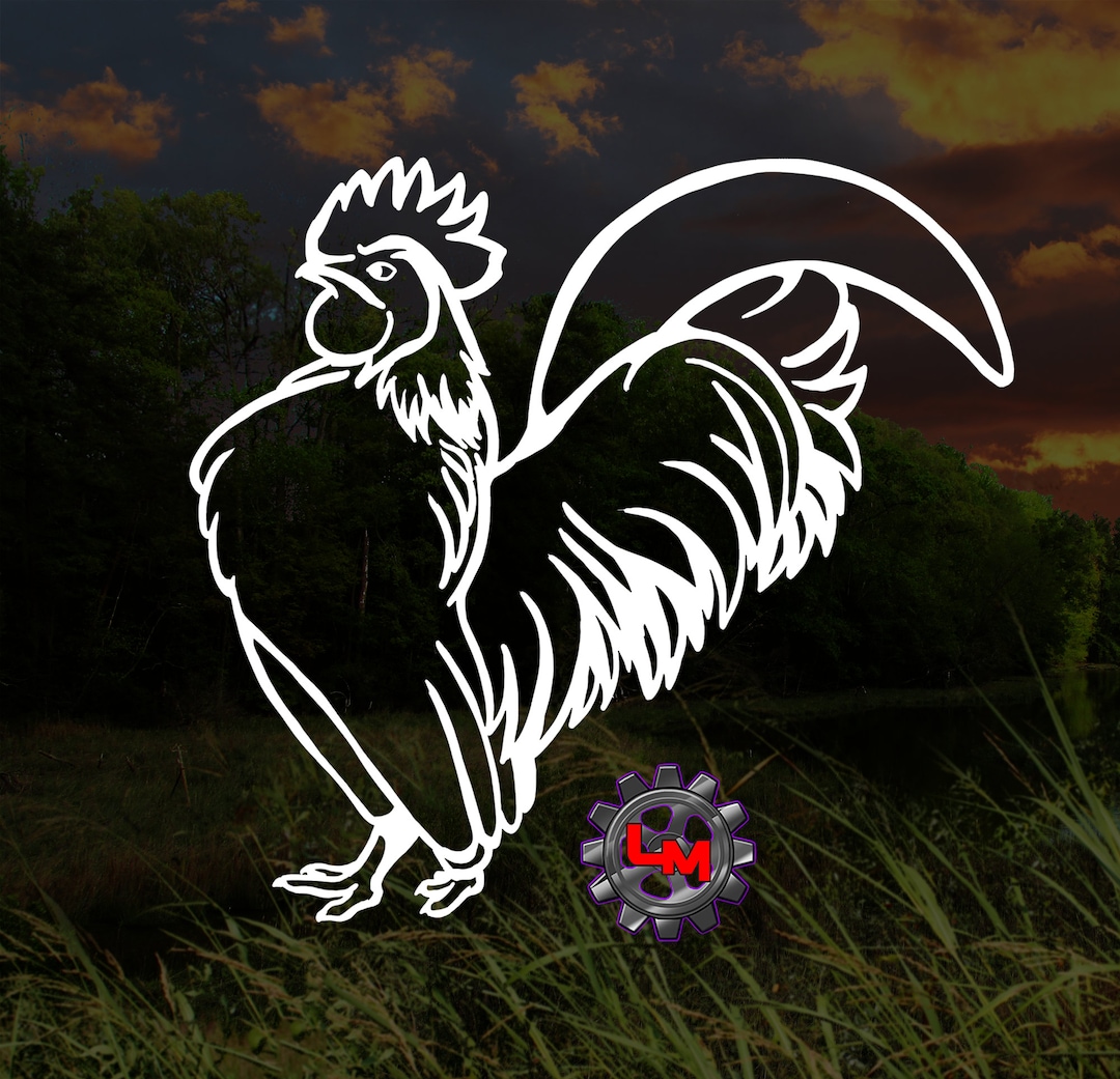 Rooster Decal | Chicken Decal | Serama Sticker | Farm Decals ...