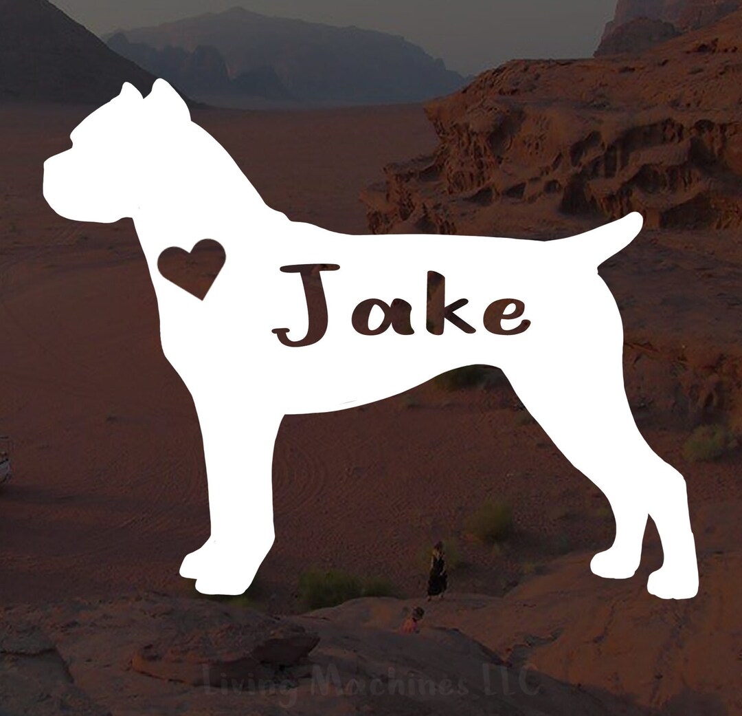 Personalized Cane Corso Vinyl Decal: Custom Dog Name Sticker - Etsy