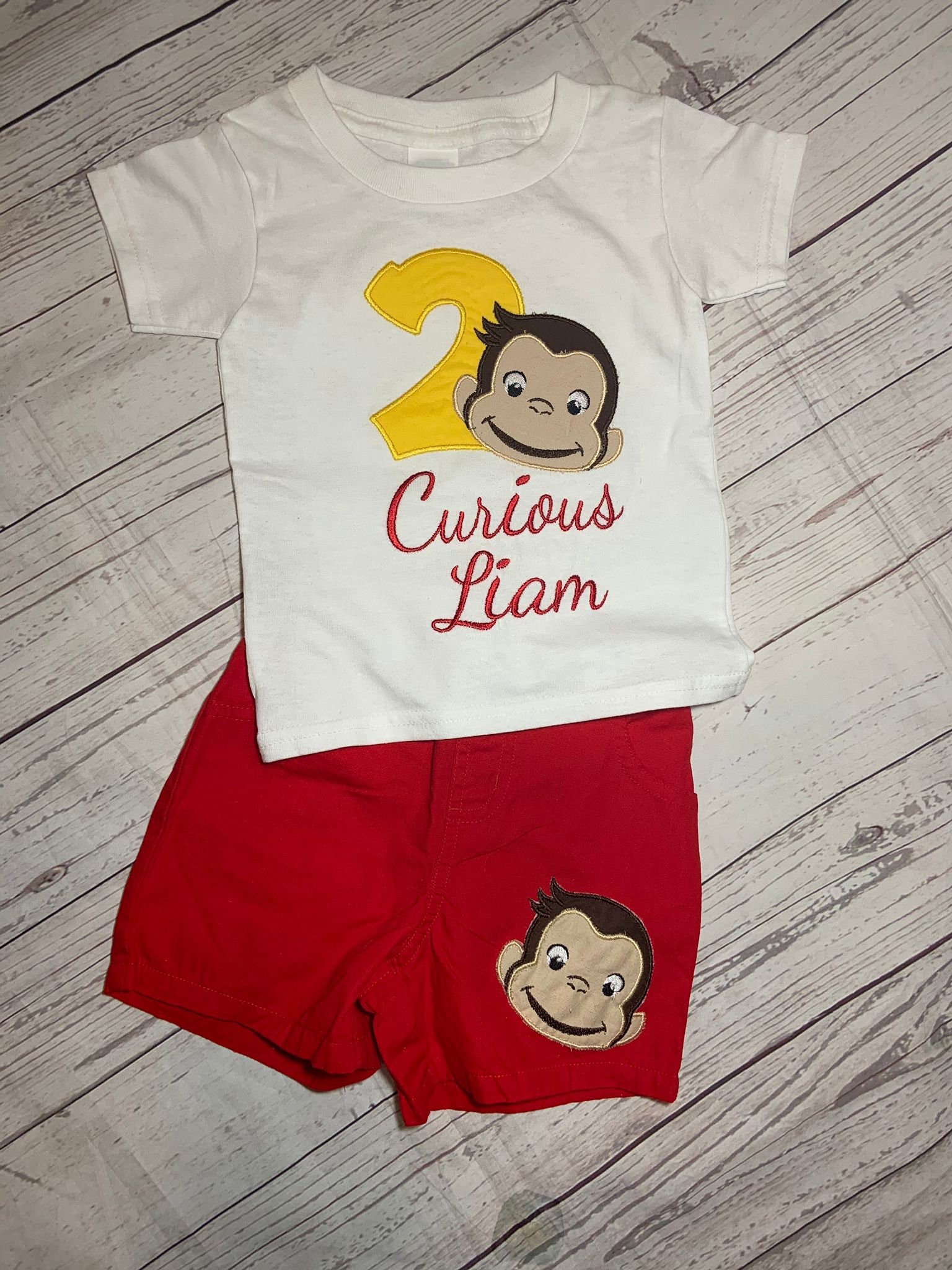 Curious George Boys Birthday Outfit Set - Etsy