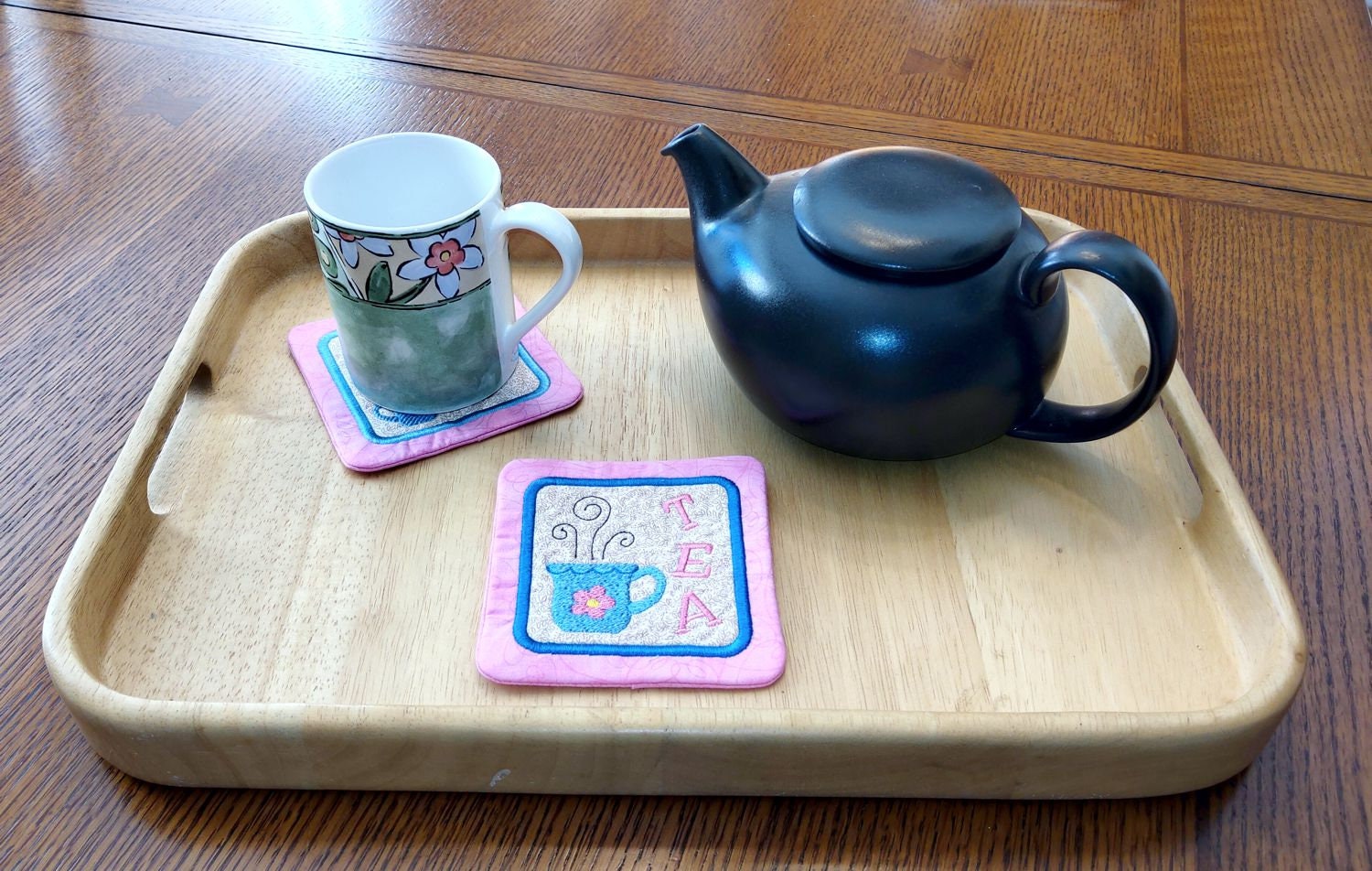 ITH Tea Time Coasters in the Hoop Coasters Teapot Coasters | Etsy
