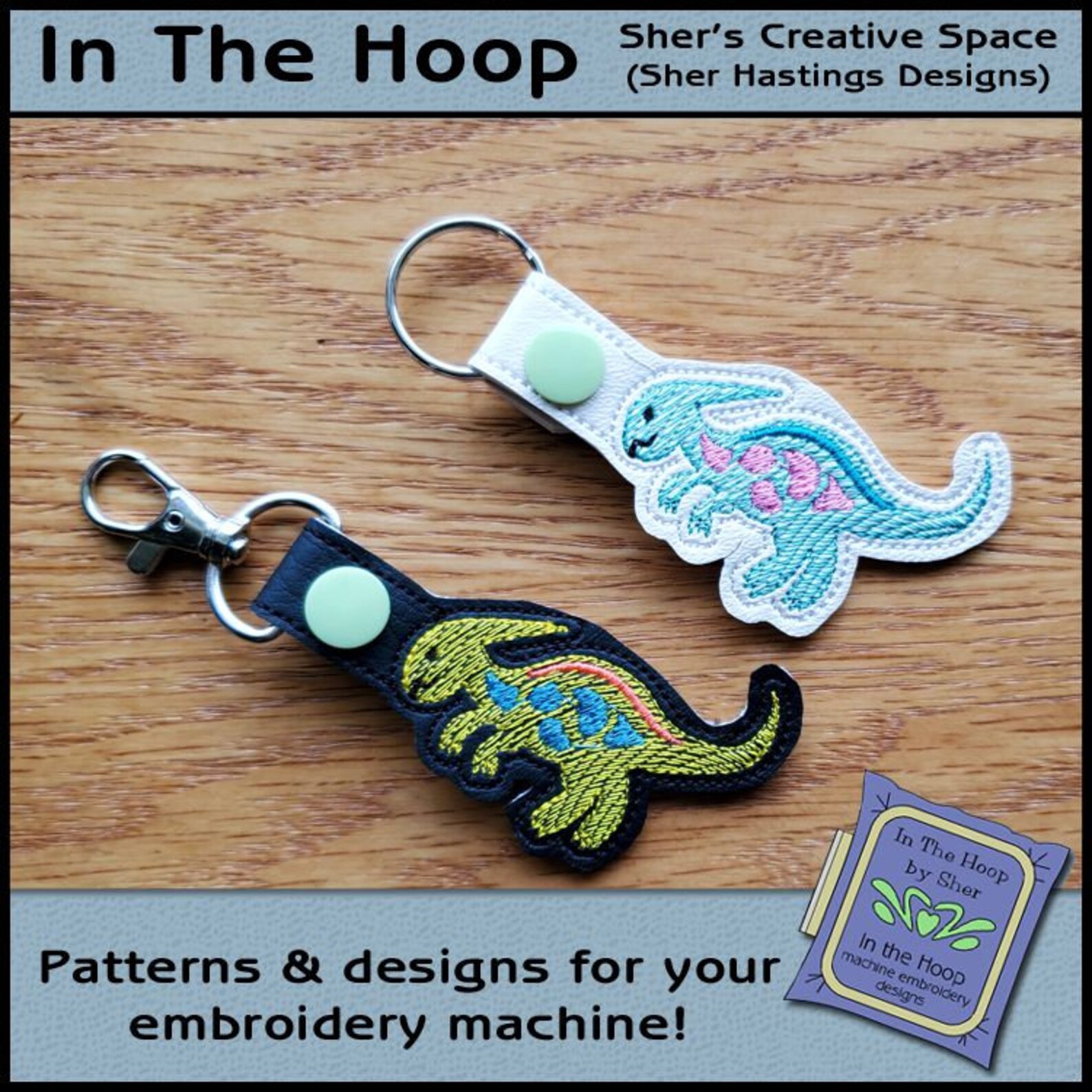 ITH Donnie Dinosaur Key Fob, Dinosaur Bag Tag, Dinosaur Snap Tab ...