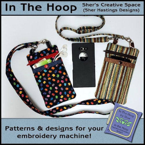 In the Hoop Cell Phone Pouch Machine Embroidery Design Files - Etsy