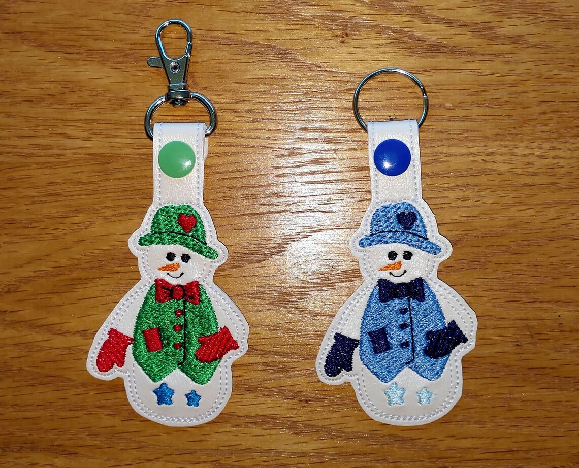 ITH Jolly Snowman Key Fob Christmas Bag Tag Vinyl Key Fob | Etsy