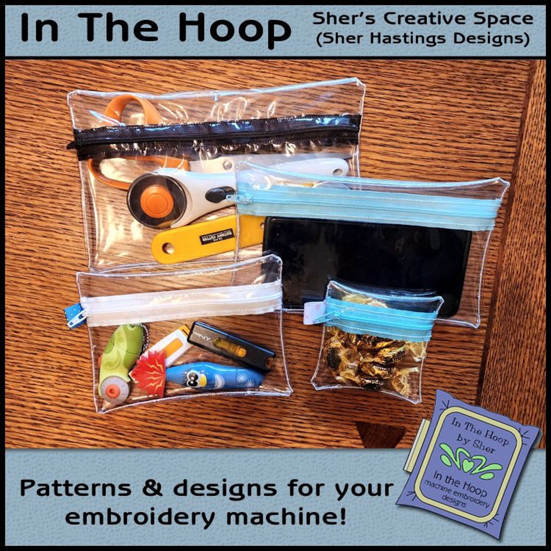 ITH Clear Vinyl Bags - Splash Bags - in the Hoop Zipper Bag - See ...