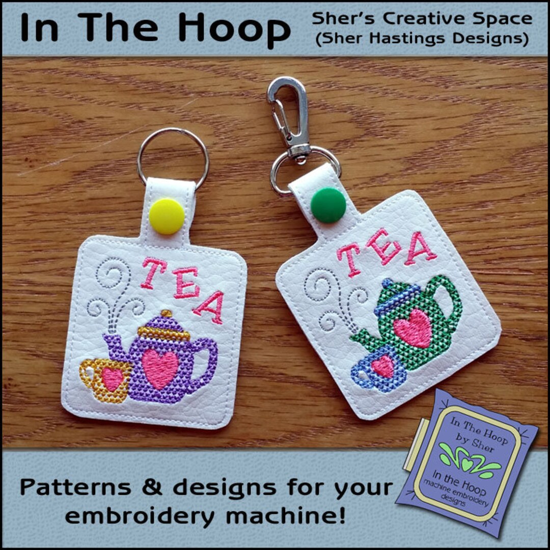 ITH Tea Time Key Fob - Tea Key Fob - Tea Bag Tag - Teapot Vinyl Key Fob ...