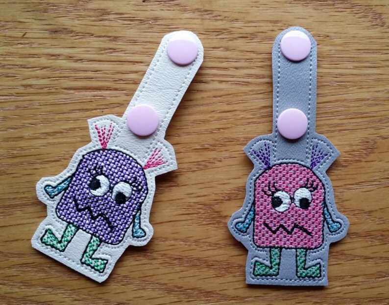 ITH Girl Monster Key Fob, Monster Bag Tag - Monster Snap Tab, Monster ...