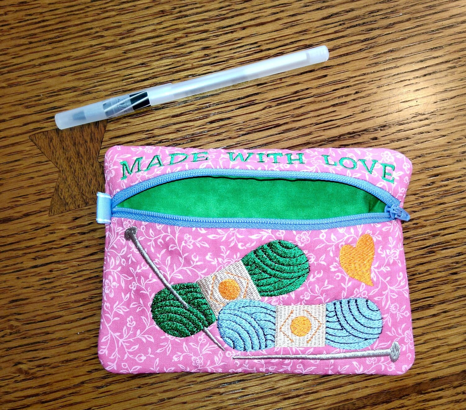 ITH Knitting Zipper Bag, in the Hoop Zipper Bag, Craft Zipper Bag ...