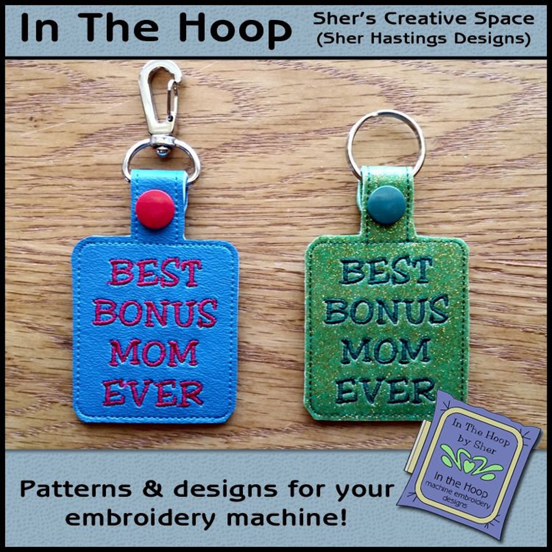 ITH Best Bonus Mom Key Fob, Best Mom Bag Tag, Mom Snap Tab, Mom Machine ...