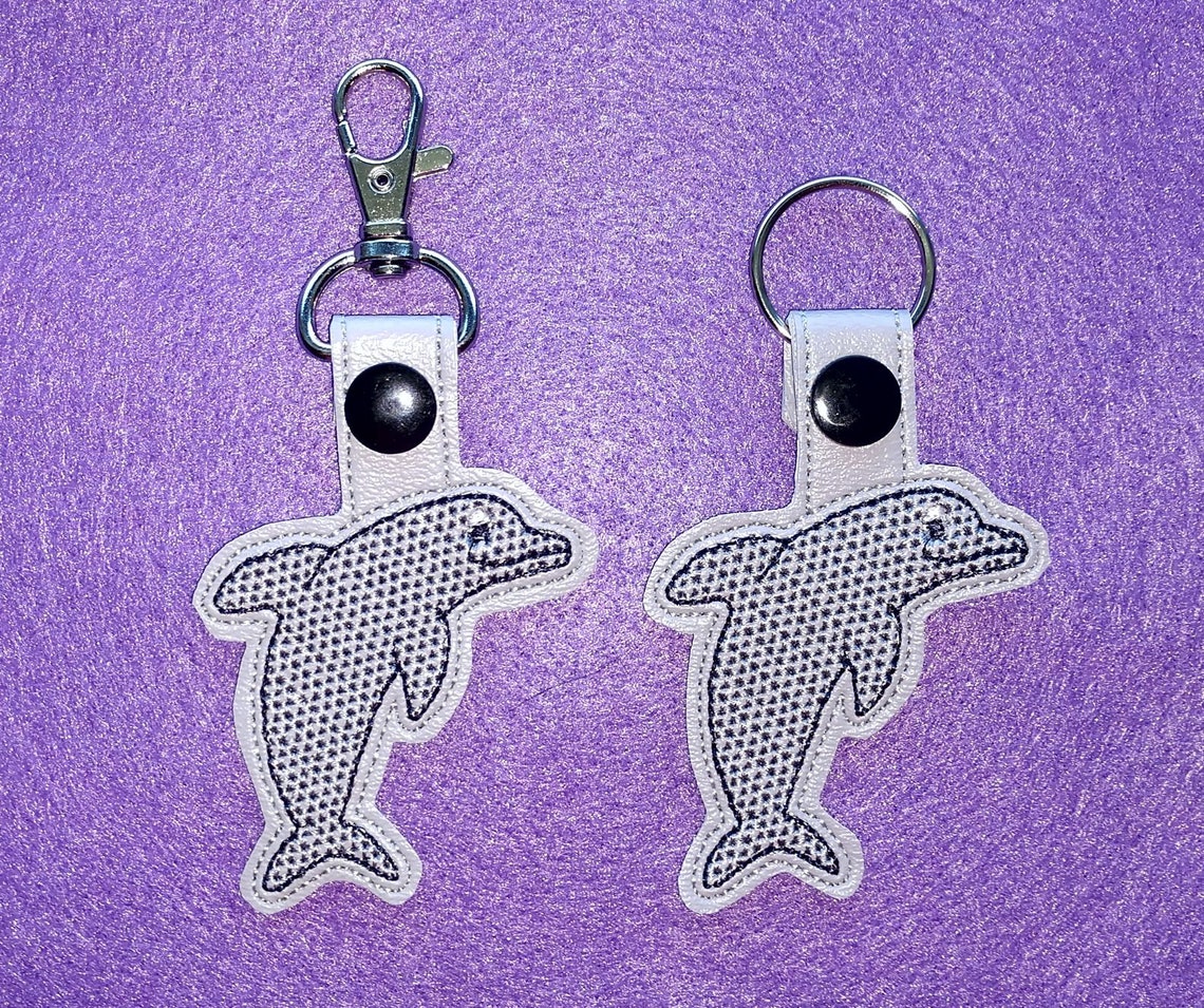 ITH Dolphin Key Fob - Dolphin Bag Tag - Dolphin Snap Tab - Dolphin ...