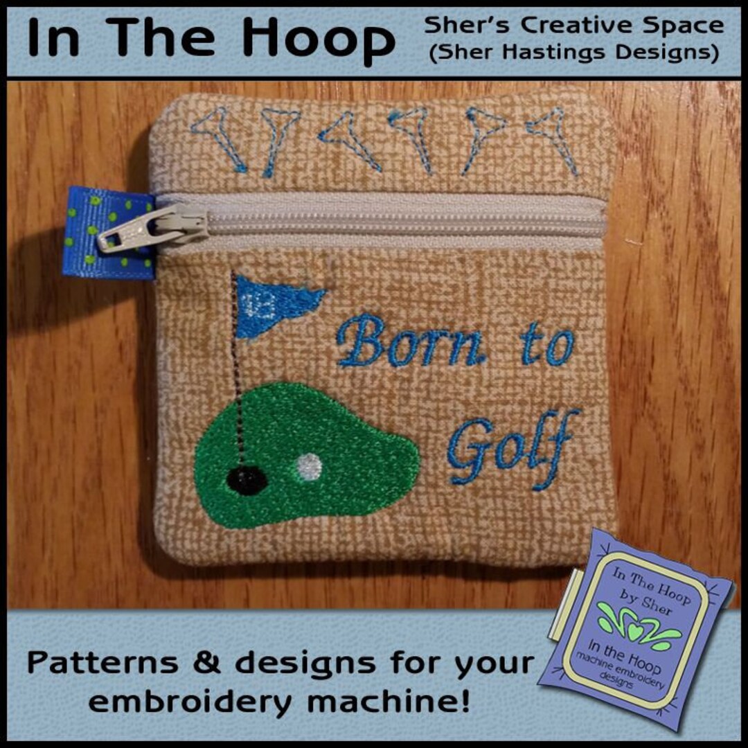 ITH Born to Golf Mini Zipper Bag, Golf in the Hoop Zipper Bag - Golf ...