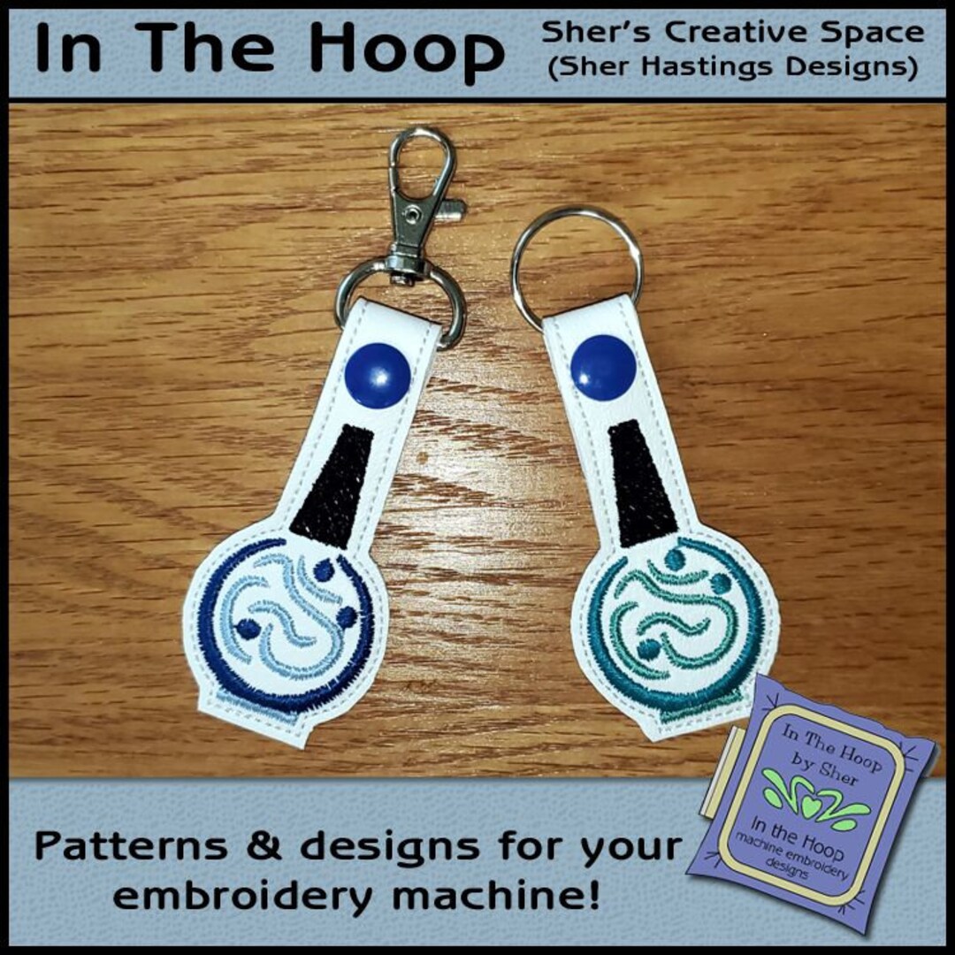 ITH Blue Nail Polish Key Fob - Nail Tech Bag Tag - Vinyl Key Fob With ...