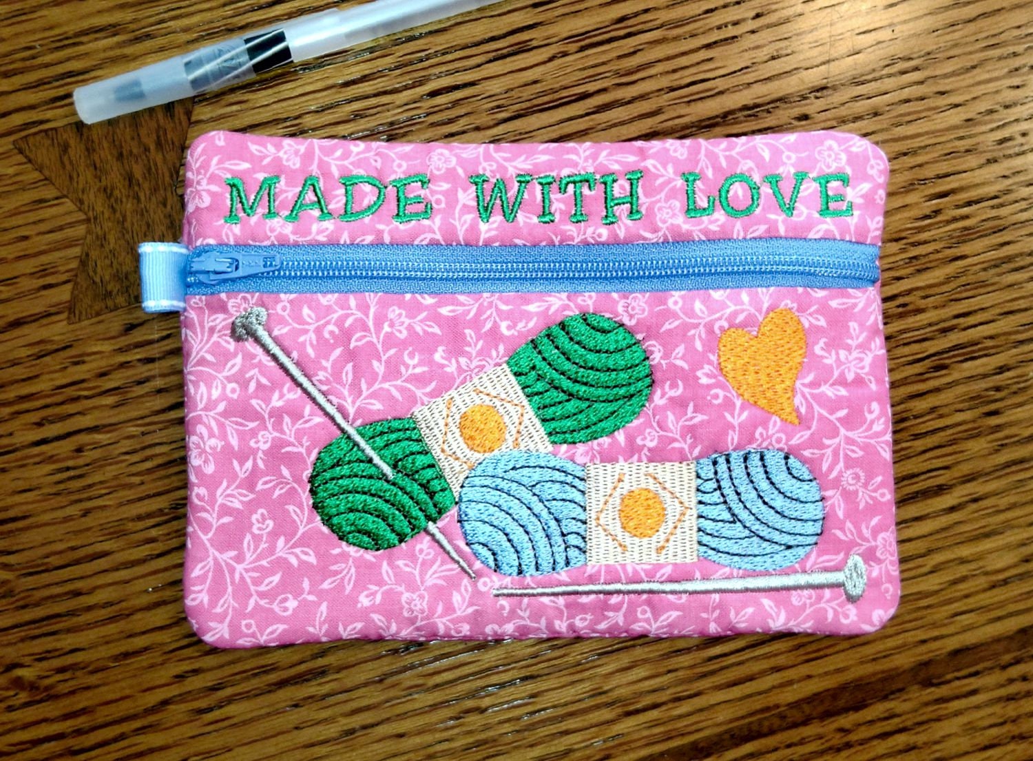 ITH Knitting Zipper Bag, in the Hoop Zipper Bag, Craft Zipper Bag ...