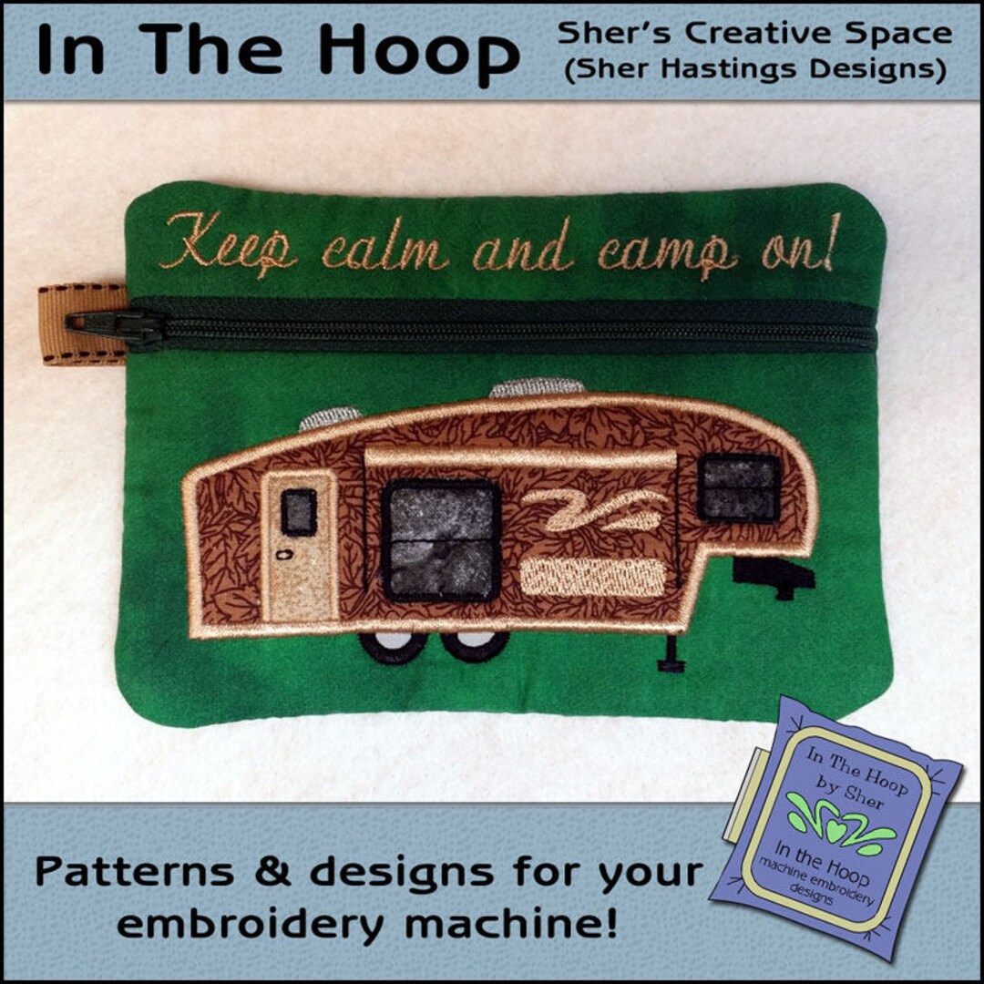 ITH Fifth Wheel Zipper Bag, Camper Zipper Bag, in the Hoop Zipper Bag ...