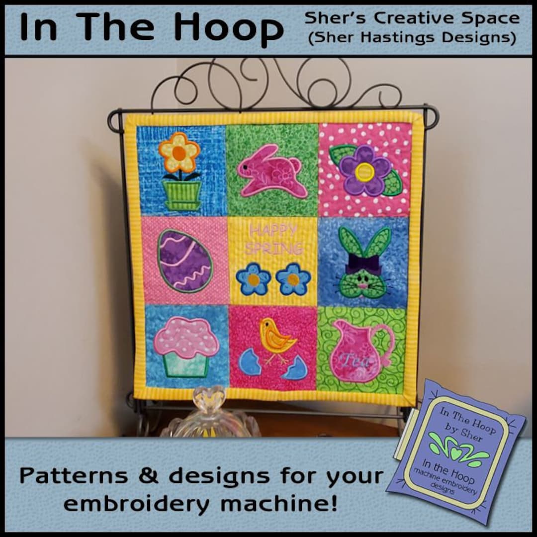 ITH Spring Mini Quilt, Easter Embroidery, Easter Mini Quilt Embroidery ...