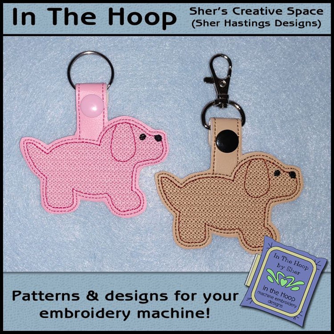 ITH Puppy Key Fob, Dog Key Fob, Dog Bag Tag, Dog Snap Tab, Dog Machine ...