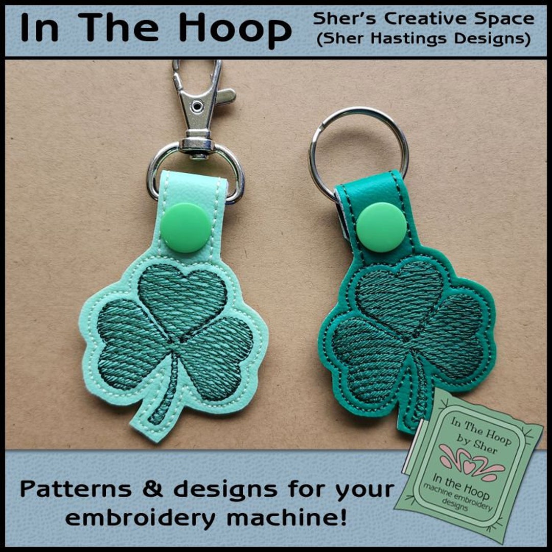 ITH Shamrock Key Fob, Shamrock Keychain, St Patrick's Bag Tag, St ...
