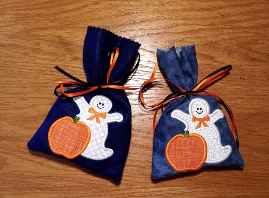 ITH Pumpkin & Ghost Treat Bag Halloween Gift Bag Halloween - Etsy